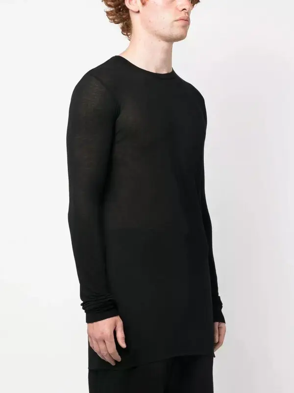 Rick Owens Long-sleeved Marl-knit T-shirt