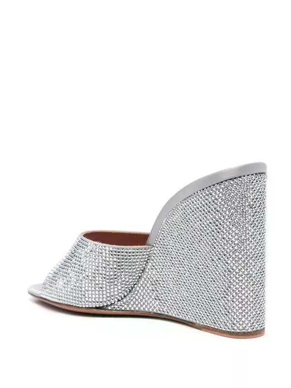 Amina Muaddi Tone Crystal Embellished Wedge Heeled Sandals