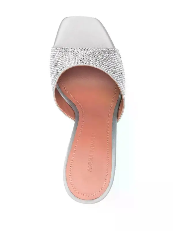 Amina Muaddi Tone Crystal Embellished Wedge Heeled Sandals