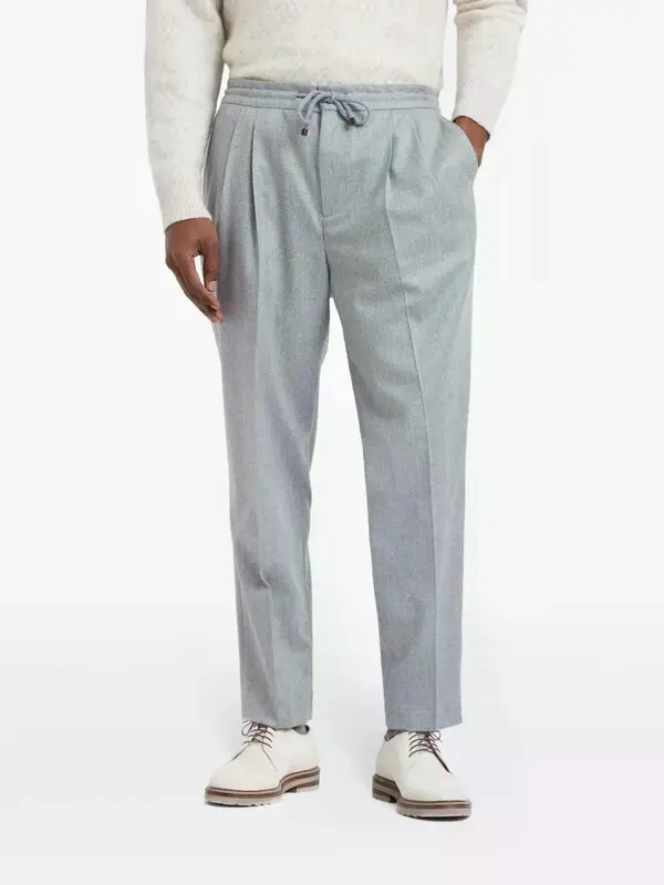 Brunello Cucinelli Pressed-crease Virgin Wool Trousers - Grey