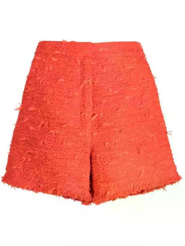 Shiatzy Chen High-waisted Tweed Shorts - Red