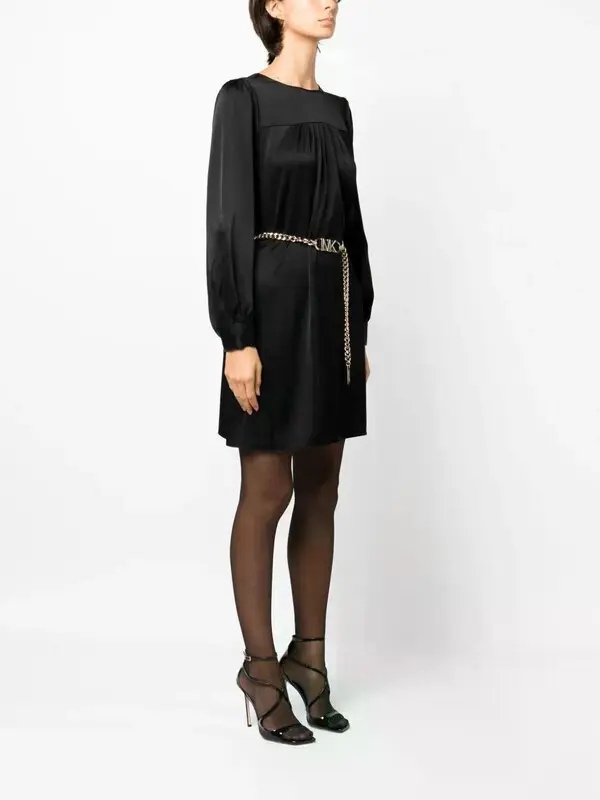 Michael Kors Satin Finish Belted Mini Dress