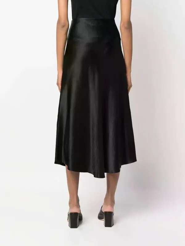 Vince Satin Finish Draped Midi Skirt