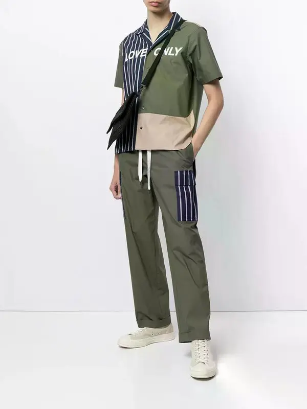 PORTS V Colour-block Panelled Shirt