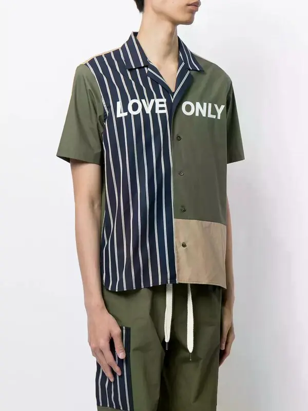 PORTS V Colour-block Panelled Shirt