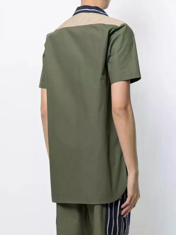 PORTS V Colour-block Panelled Shirt