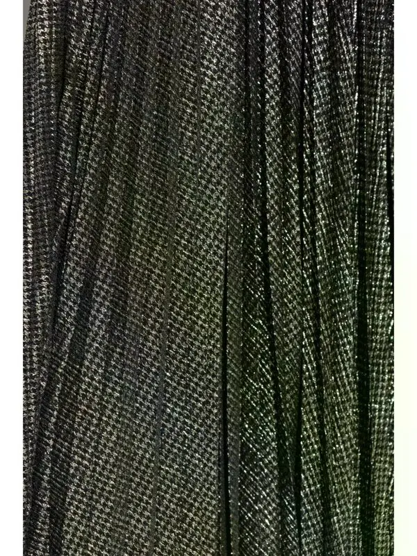 FORTE_FORTE Pleated Houndstooth-print Midi Skirt
