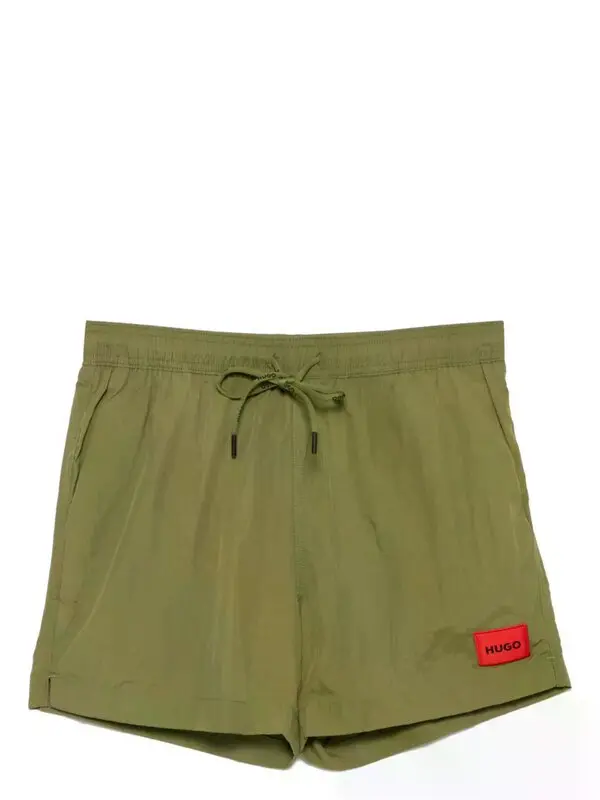 BOSS Logo Patch Swim Shorts - Green