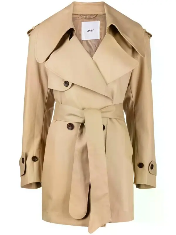JNBY Belted Double-breasted Trench Coat - Brown