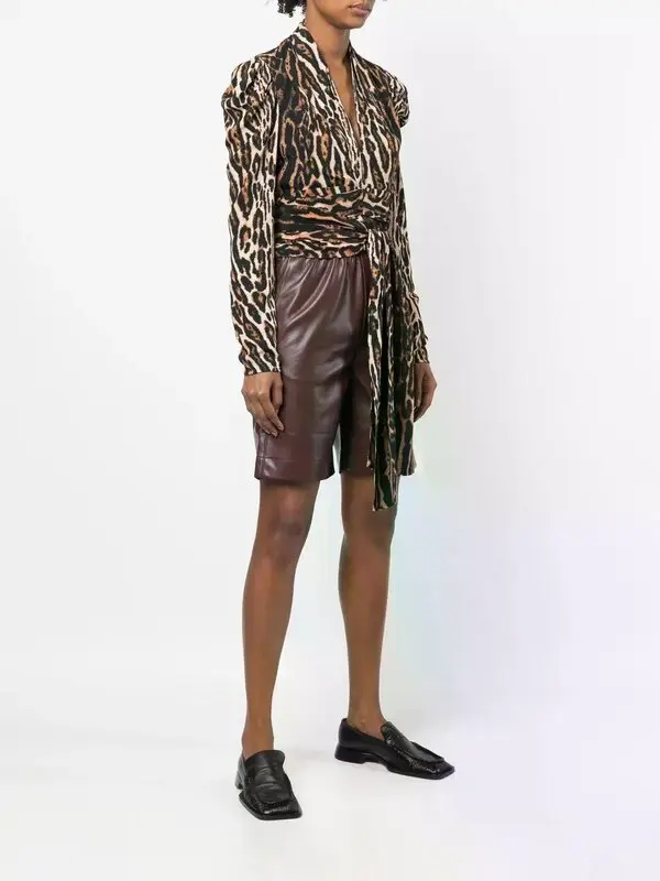 Proenza Schouler Leopard-print Crepe De Chine V-neck Top