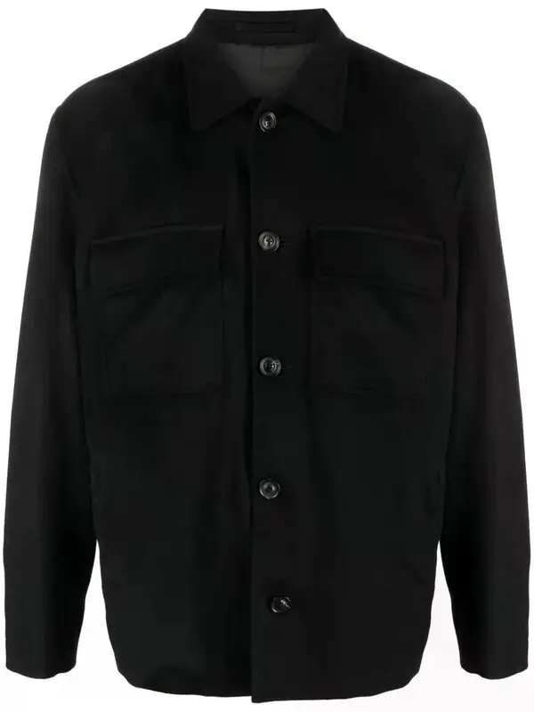 LARDINI Button-up Wool-blend Shirt Jacket