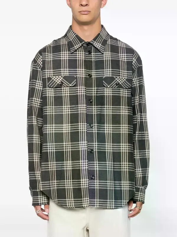 1989 STUDIO Logo-print Checked Cotton Shirt