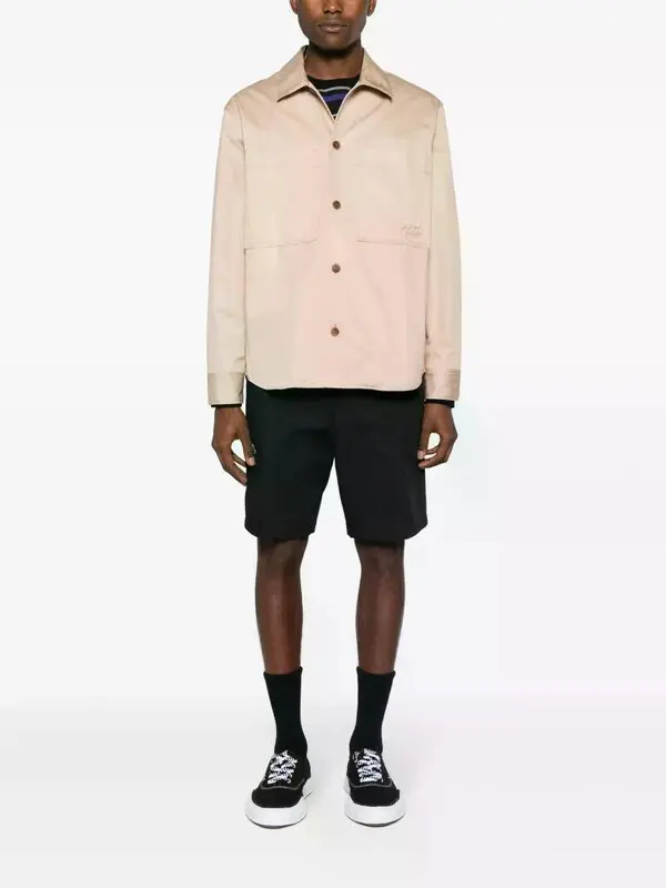 Maison Kitsuné Button-up Cotton Overshirt - Neutrals