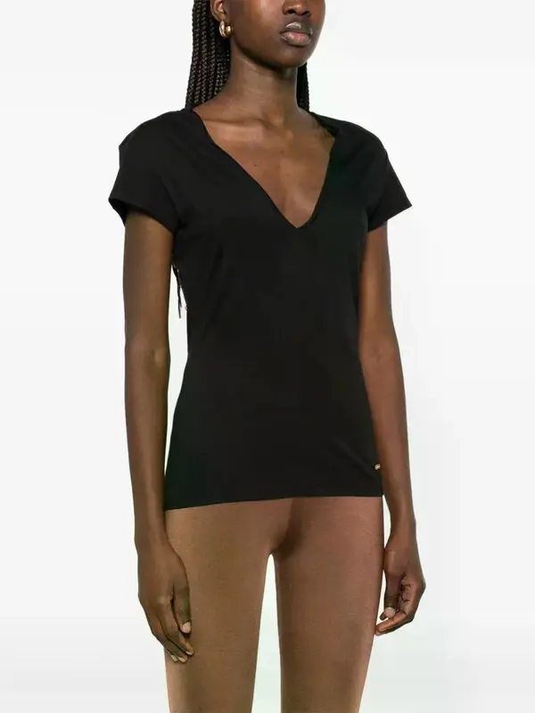 TOM FORD Jersey T-shirt With Gold-tone Logo Plaque