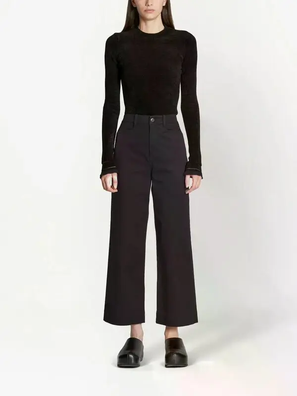 Proenza Schouler White Label Cropped Wide-leg Culottes - Black