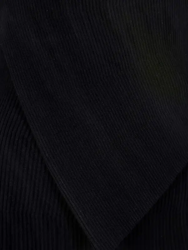 Rick Owens Mock Neck Fine Ribbed Blouse