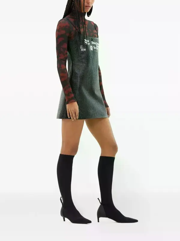 COURREGES Textured Minidress With Embroidered Logo