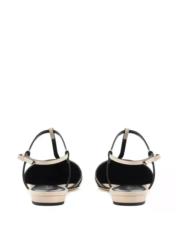 Giorgio Armani Light Beige Leather Ballerina Shoes