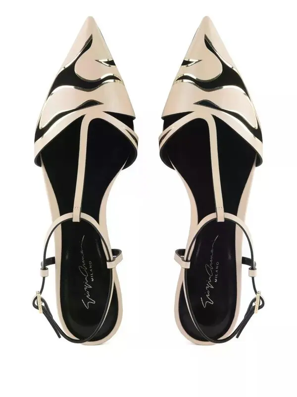 Giorgio Armani Light Beige Leather Ballerina Shoes