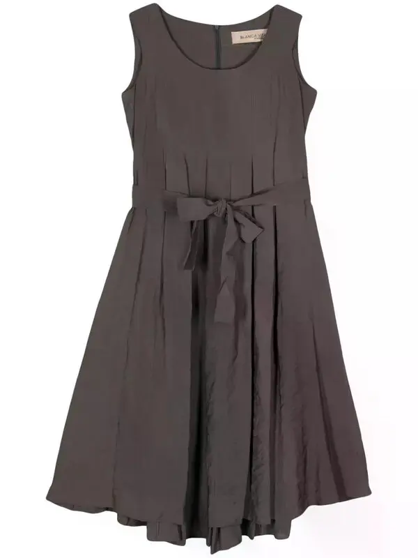 BLANCA VITA Sleeveless Pleated Midi Dress - Grey