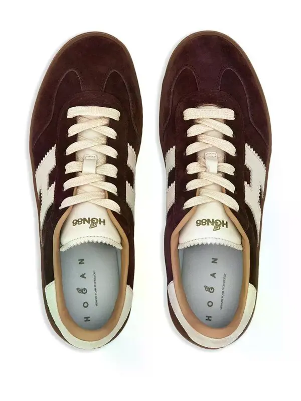 Hogan Burgundy Suede Lace-up Sneakers - Red