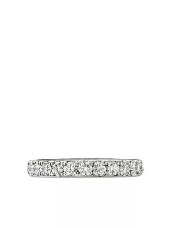 David Yurman Platinum Pavé-set Diamond Band Ring - Silver