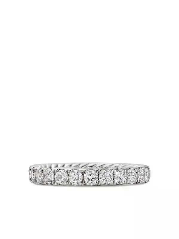 David Yurman Platinum Pavé-set Diamond Band Ring