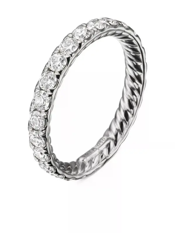 David Yurman Platinum Pavé-set Diamond Band Ring