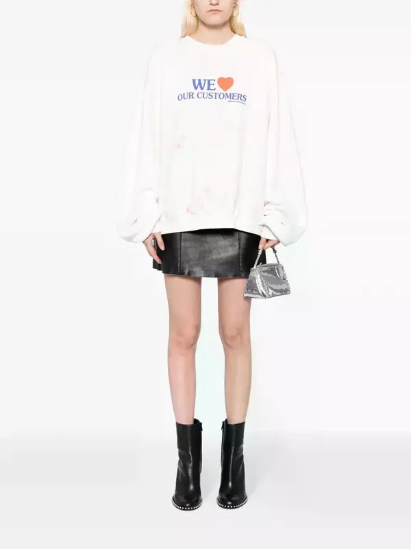 Alexander Wang Cotton Crewneck Sweatshirt With Slogan Print
