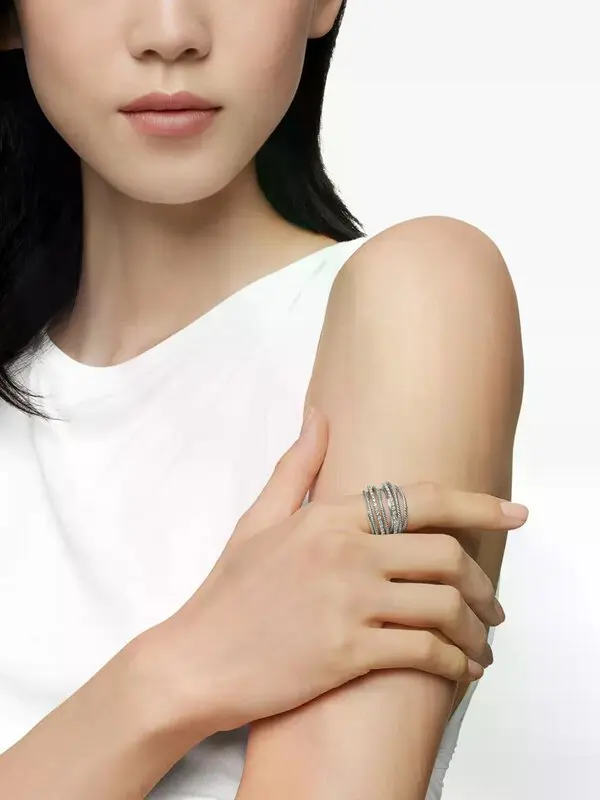 David Yurman Sterling Pavé Diamond Crossover Ring - Silver