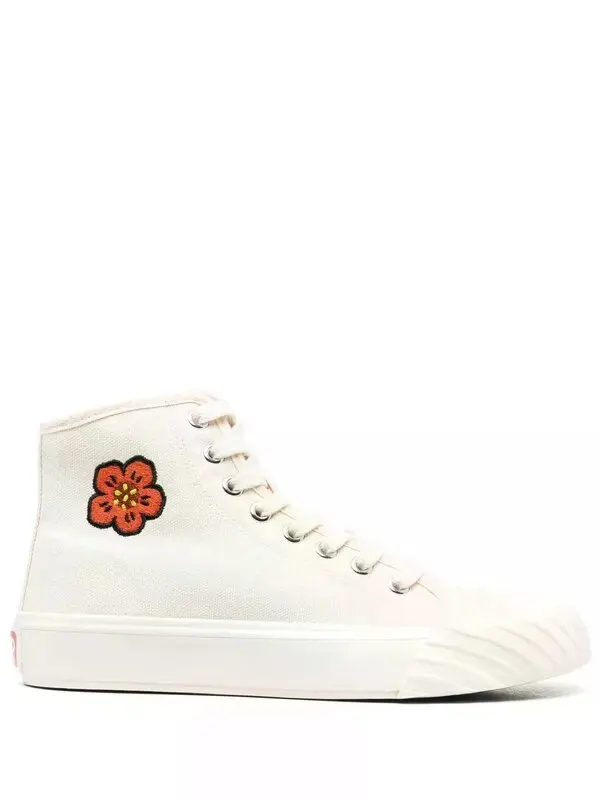 Kenzo Embroidered Logo High-top Sneakers - Neutrals