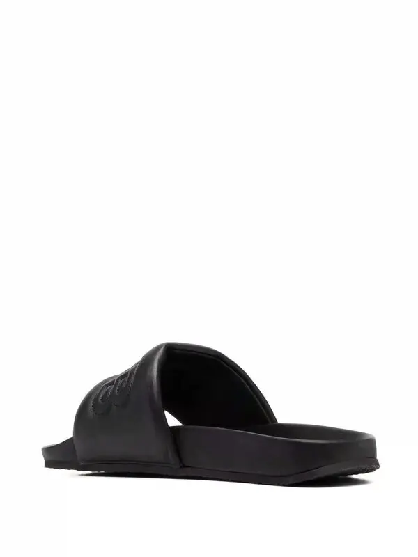 AMBUSH Logo-quilted Leather Slides - Black
