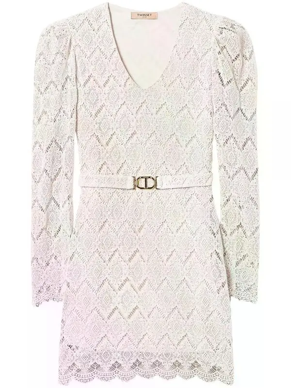 TWINSET Macramé Lace Mini Dress