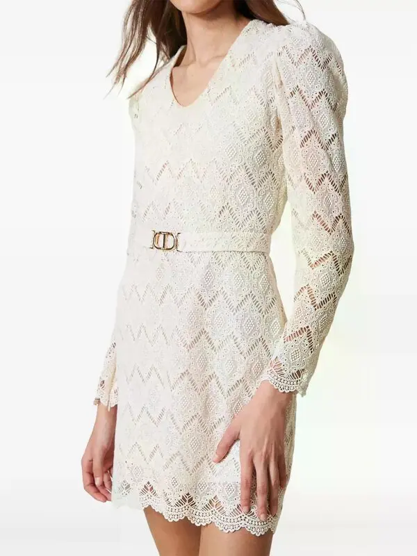 TWINSET Macramé Lace Mini Dress