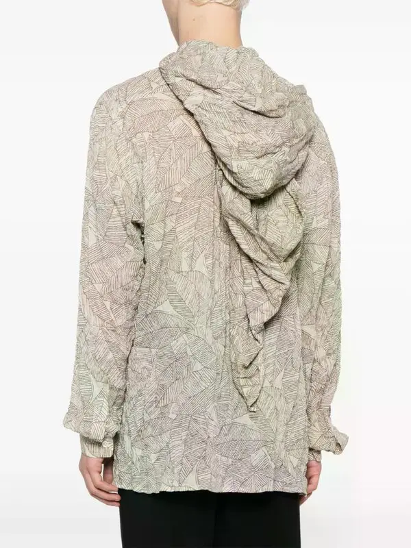 MOSTLY HEARD RARELY SEEN Leaf-print Hooded Shirt
