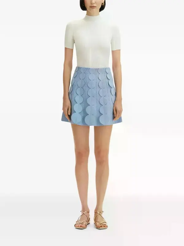Oscar De La Renta Geometric Circle Knitted Skirt
