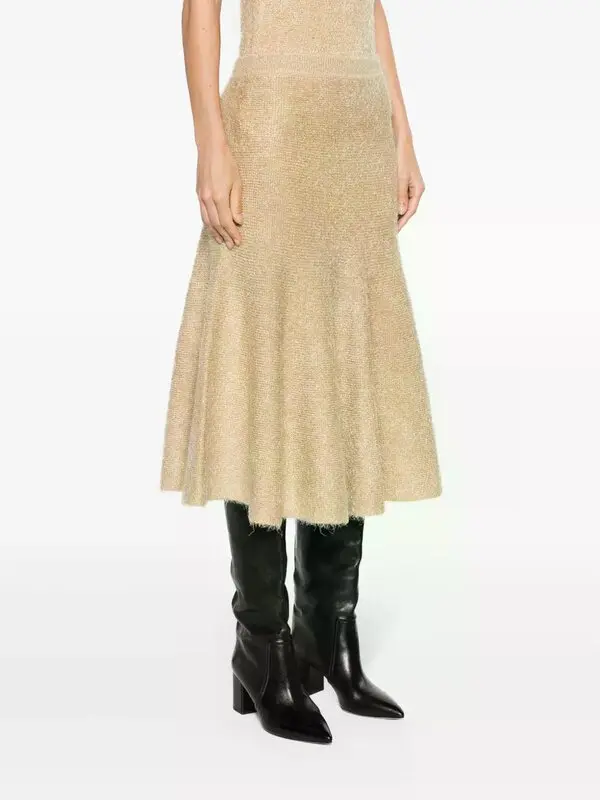 Khaite Cadence A-line Skirt - Neutrals