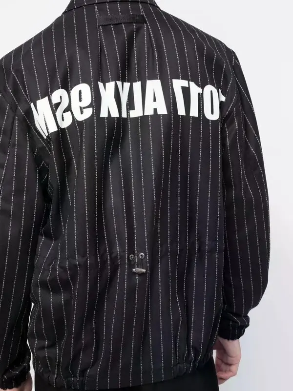 1017 Alyx 9sm Vertical Stripe Logo Print Virgin Wool Jacket