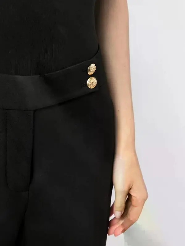 Veronica Beard Renzo Slim-fit Cropped Trousers With Gold-tone Button Detail