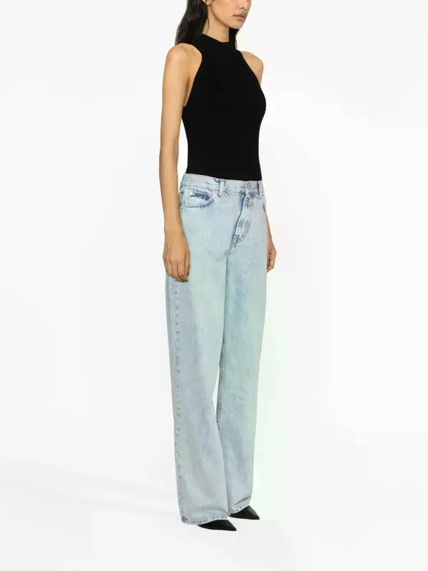 Wardrobe.NYC Light Wash Low-rise Straight-leg Jeans