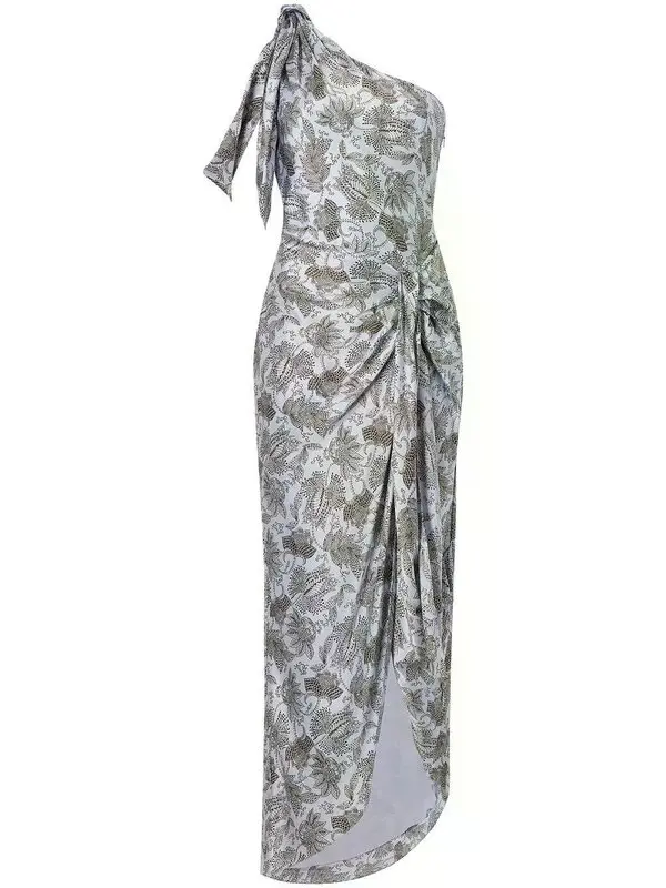 Cinq À Sept Gretchen Floral-print Asymmetric One-shoulder Dress - Blue