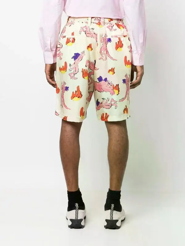 Marni Graphic-print Silk Cotton Blend Bermuda Shorts