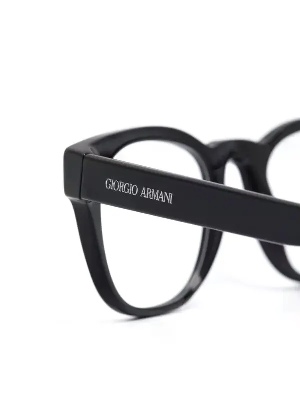 Giorgio Armani Logo-lettering Round Frame Eyeglasses