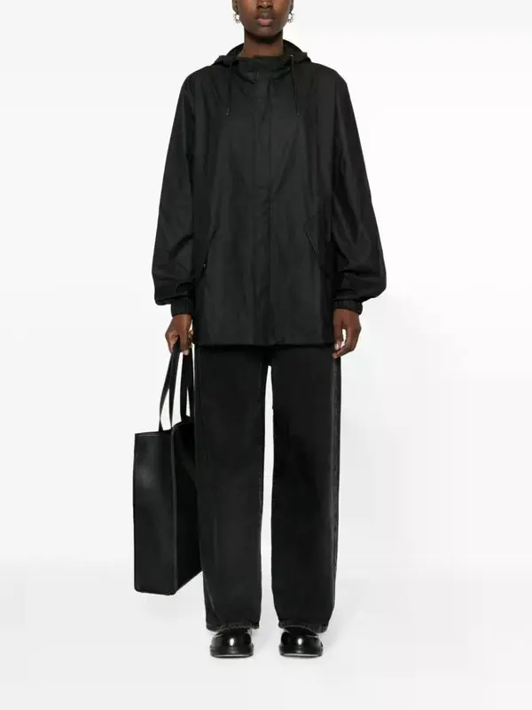 Rains Fishtail Drawstring-hood Coated Parka