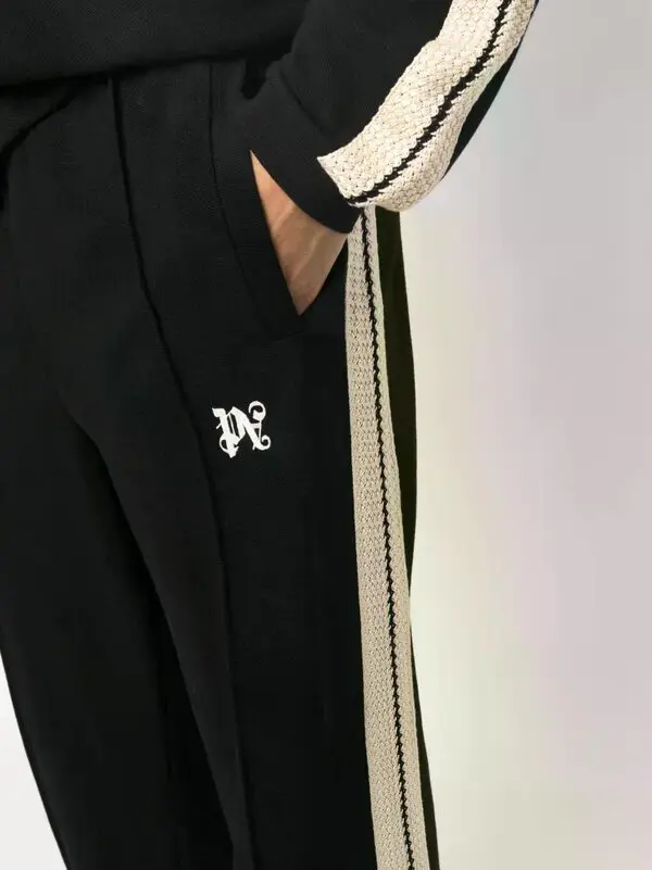 Palm Angels Monogram-embroidered Track Pants - Black