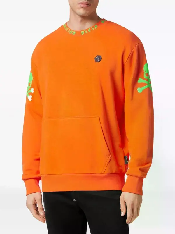 Philipp Plein Graphic Print Cotton Sweatshirt - Orange