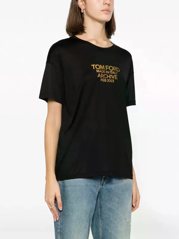 TOM FORD Silk Logo Print T-shirt