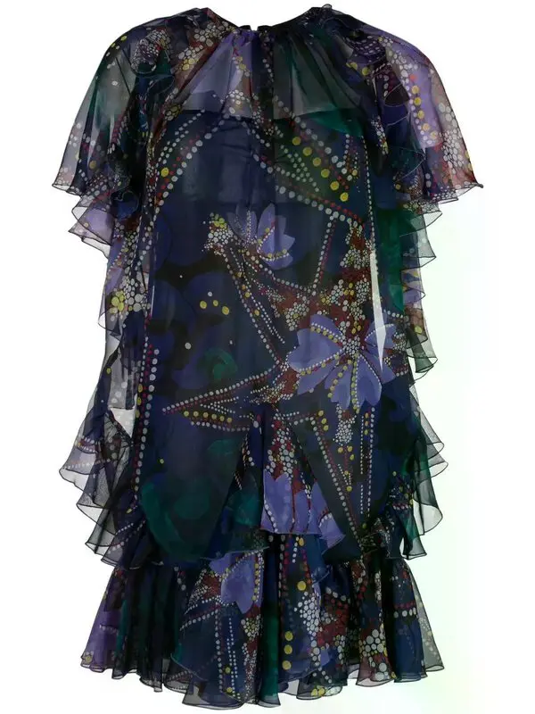 Dsquared2 Ruffle-detail Mini Dress - Blue