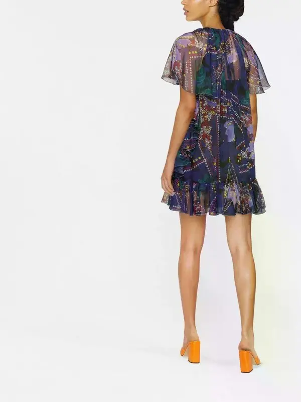 Dsquared2 Ruffled Chiffon Crepe Mini Dress