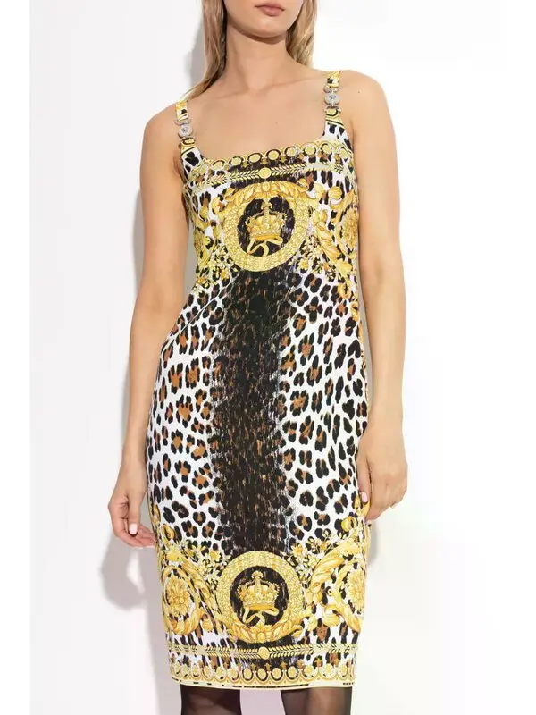 Versace Medusa-print Sleeveless Dress